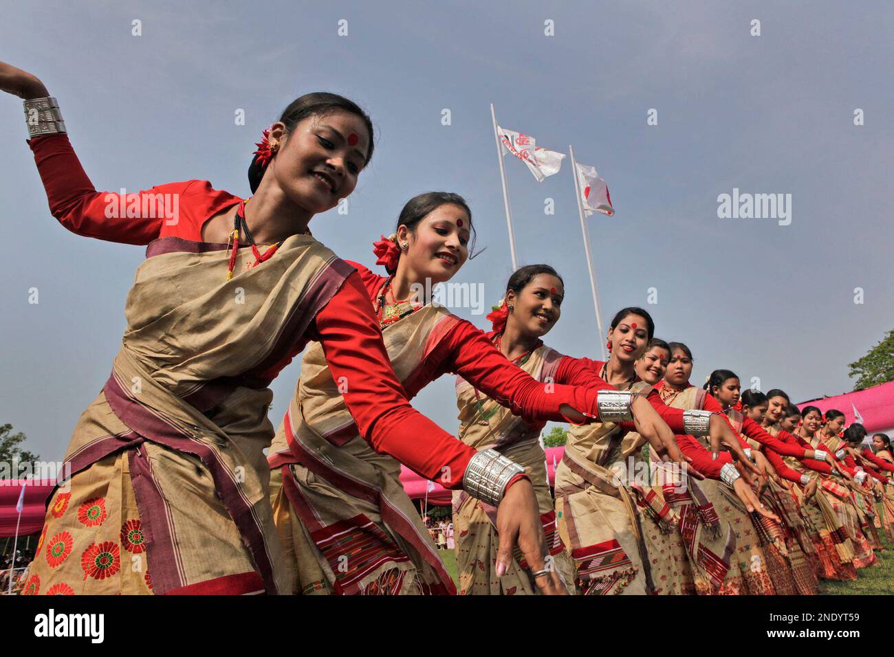 Women in India's northeastern Assam state perform Bihu dance during the ...
