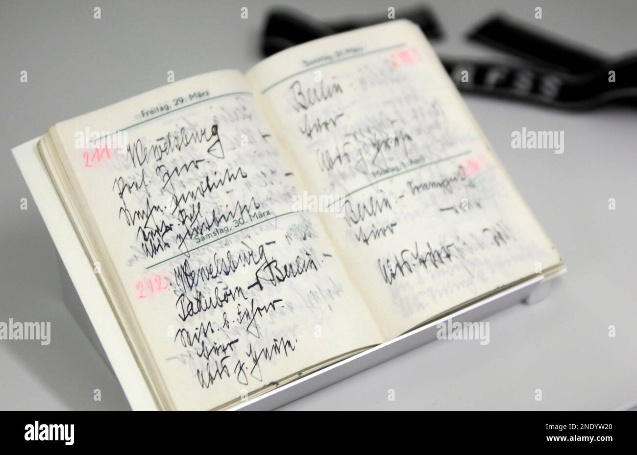 The diary of former SS leader Heinrich Himmler of the year 1940 is seen ...