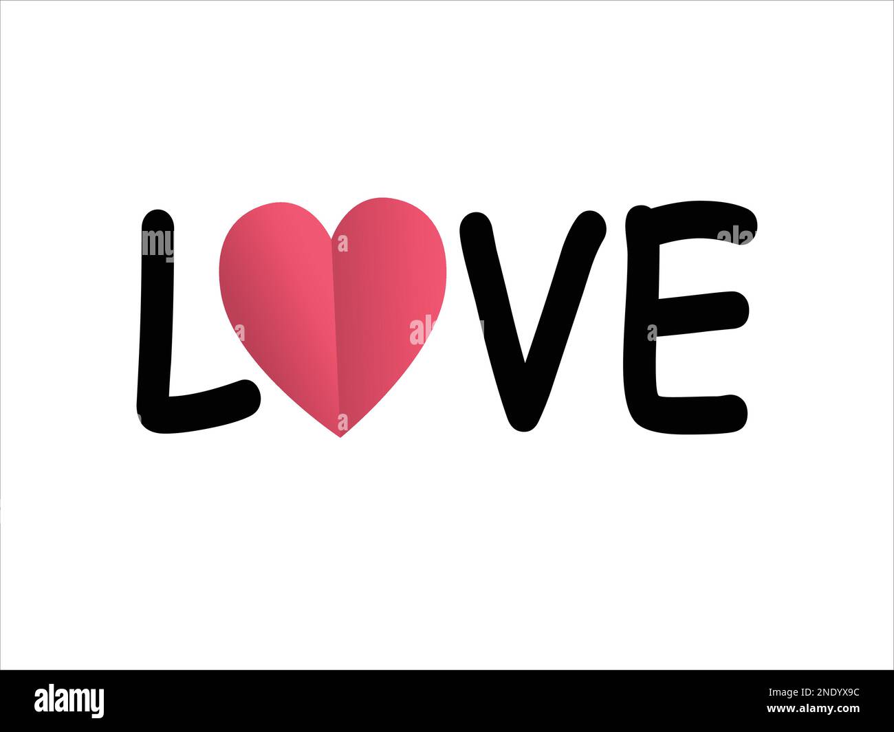 Love text heart logo , vector illustration sketch isolated on white ...