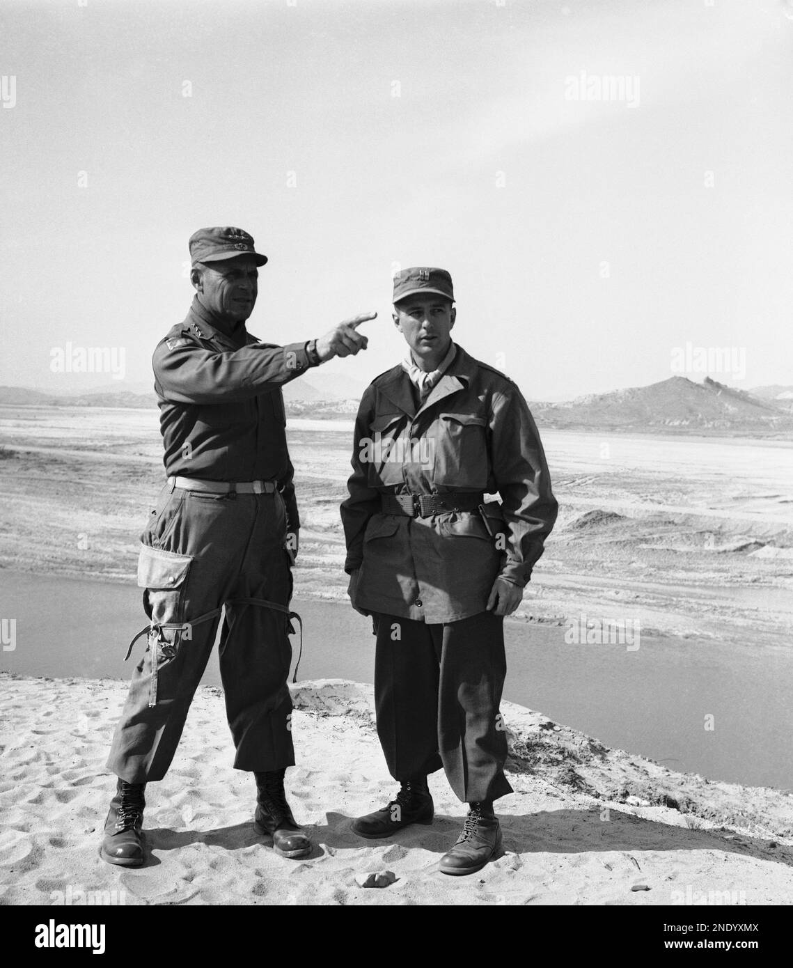 Lt. Gen. Matthew B. Ridgway, Eighth Army commander, poses with Capt ...