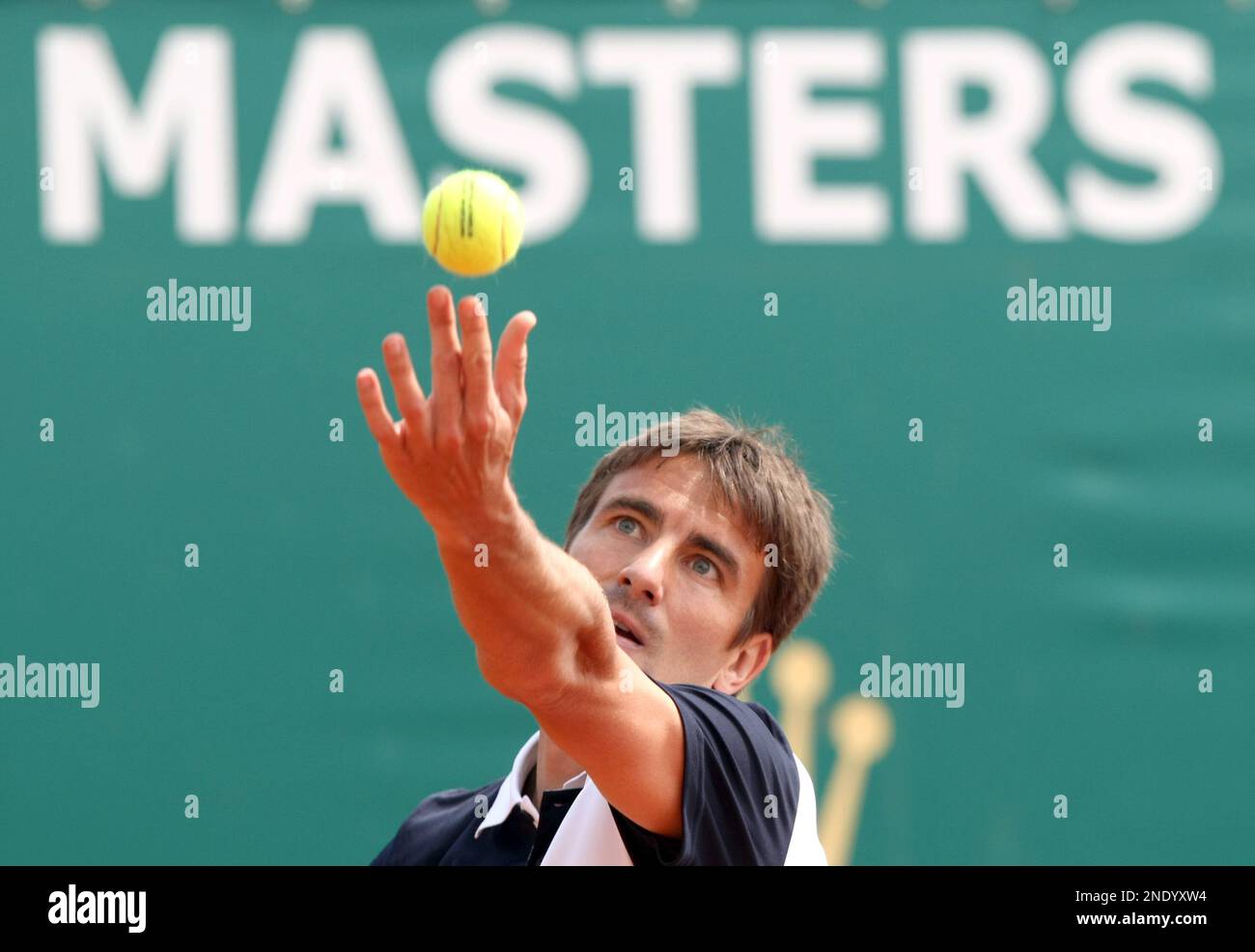 Spain's Tommy Robredo serves to Argentina's Horacio Zeballos, during ...
