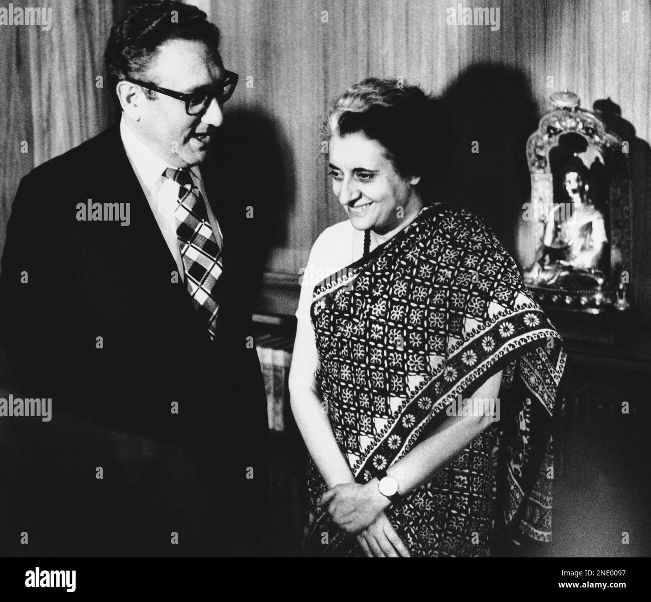 Prime Minister Indira Gandhi talks with Secretary of State Henry ...