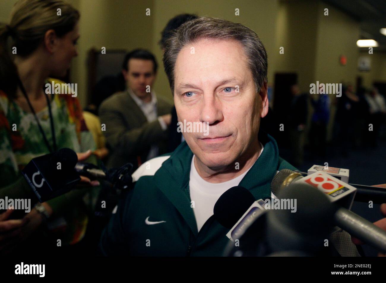 Michigan State Spartans' head coach Tom Izzo during an interview ...