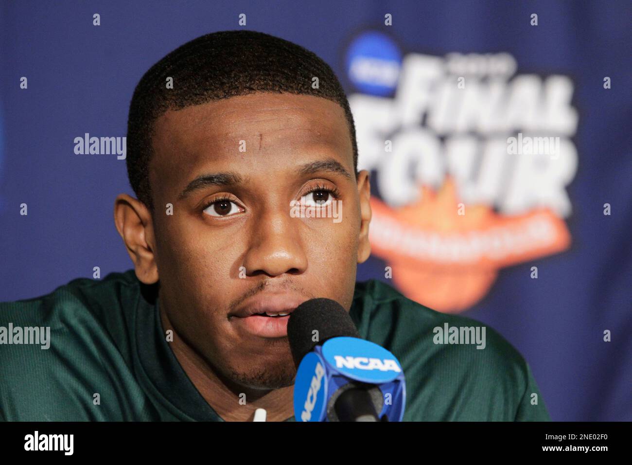 Michigan State Spartans' Korie Lucious during an interview session for ...