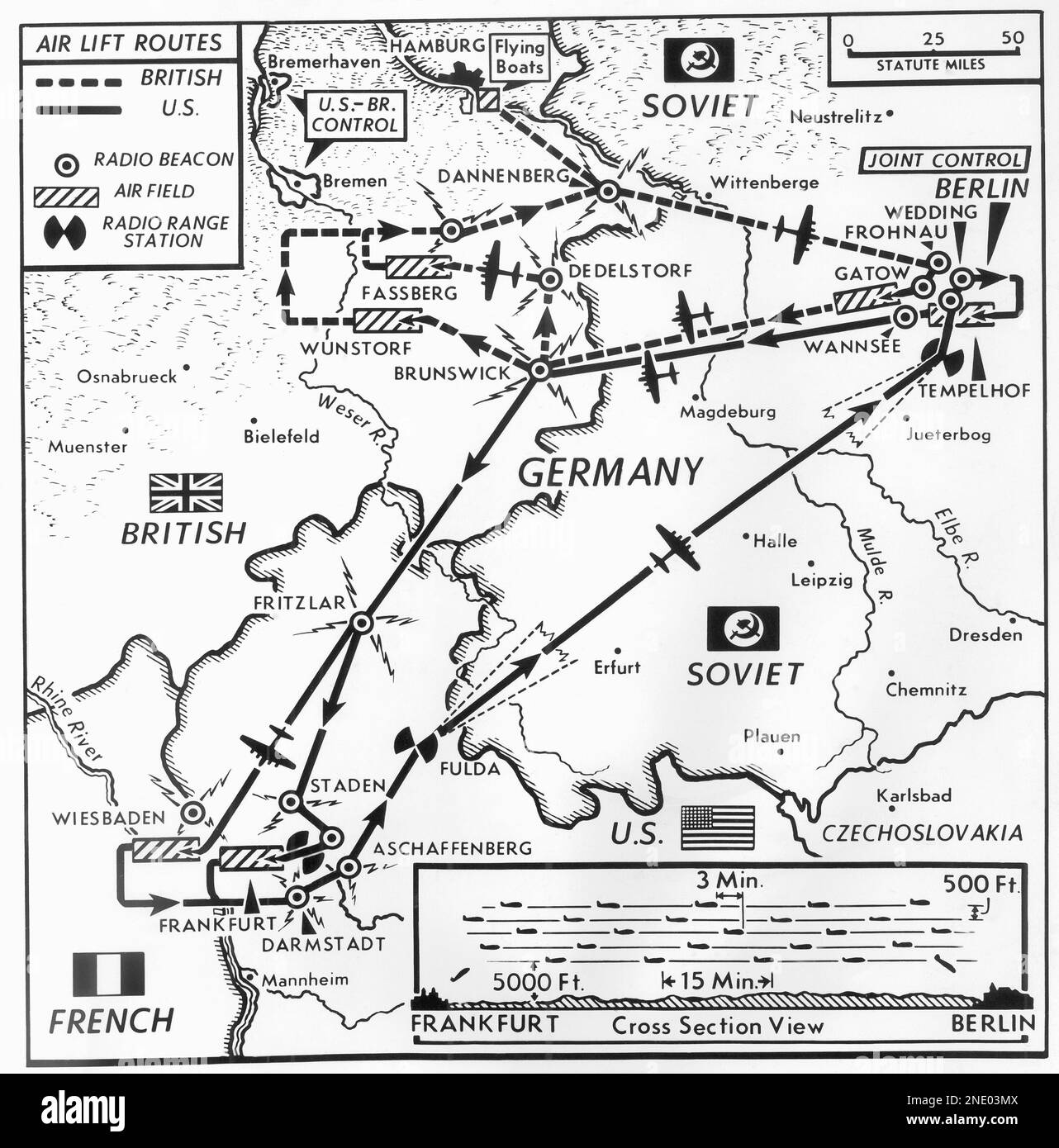 This map shows how U.S. and British Air Forces feed land blockade ...
