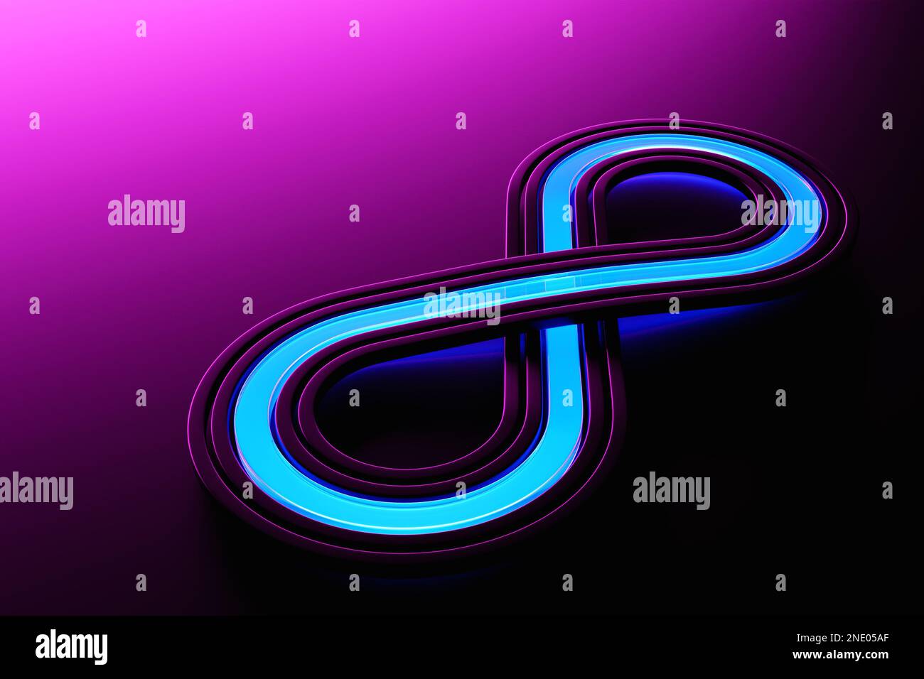 An infinity symbol made up of on an isolated pink studio background ...