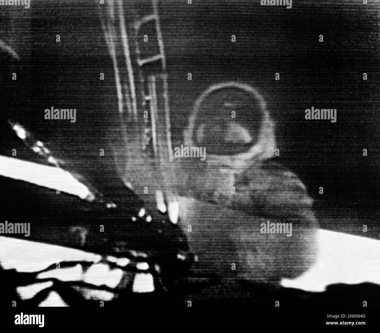 Apollo 11 astronaut Neil Armstrong steps on surface of the moon on July ...