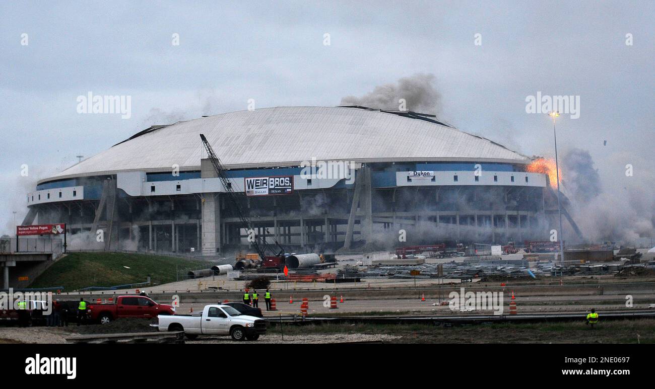 Texas Stadium, the former home of the Dallas Cowboys was imploded ...