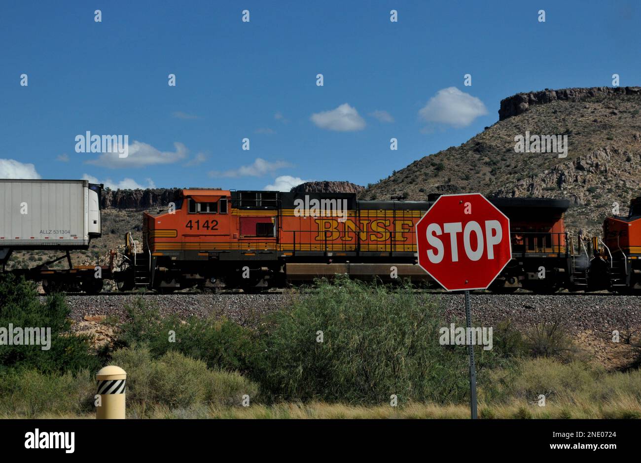 American train track/Historic US route 66 /Arizona/USA / 10.September ...