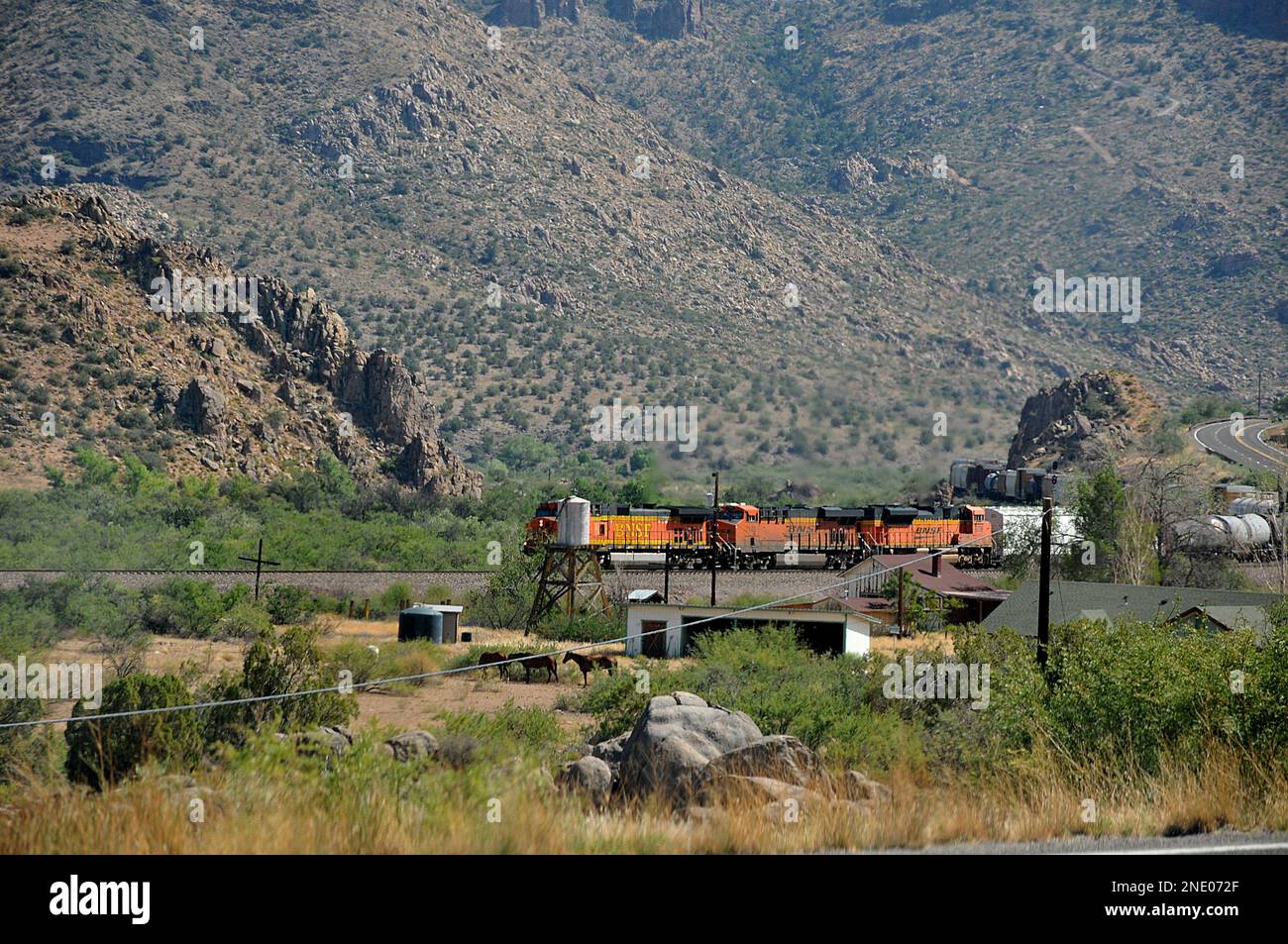 American train track/Historic US route 66 /Arizona/USA / 10.September ...