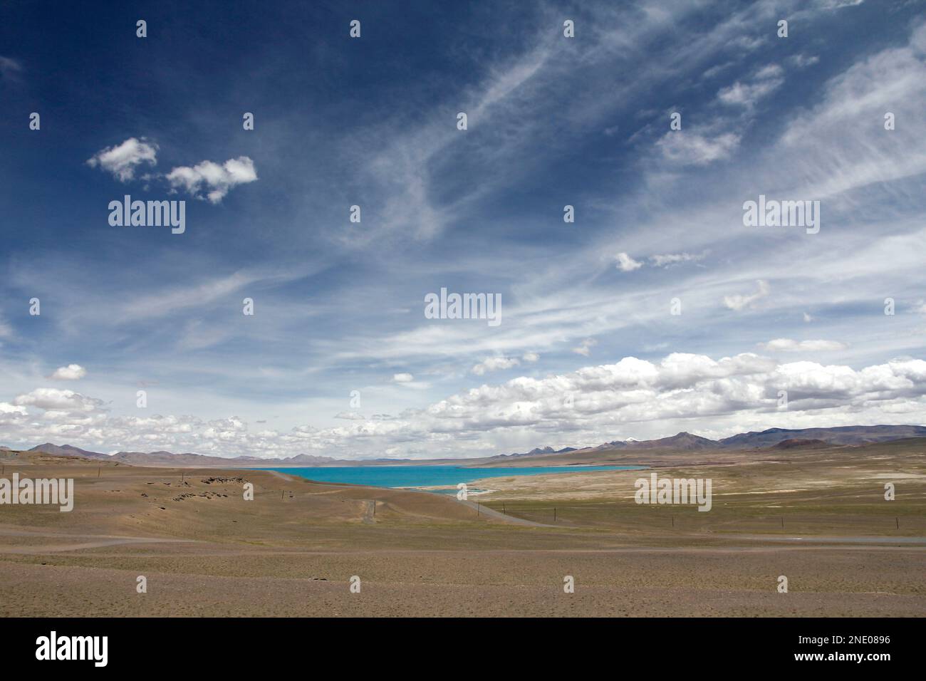 An aerial view of lake in desert Stock Photo - Alamy