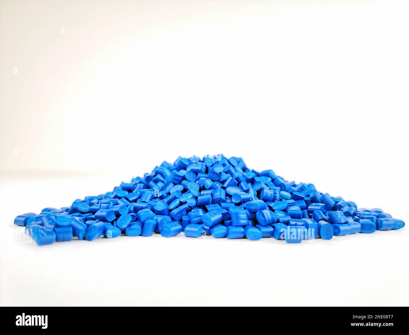 Plastic Polymer Granules Isolated Blue Color, Front View with White ...