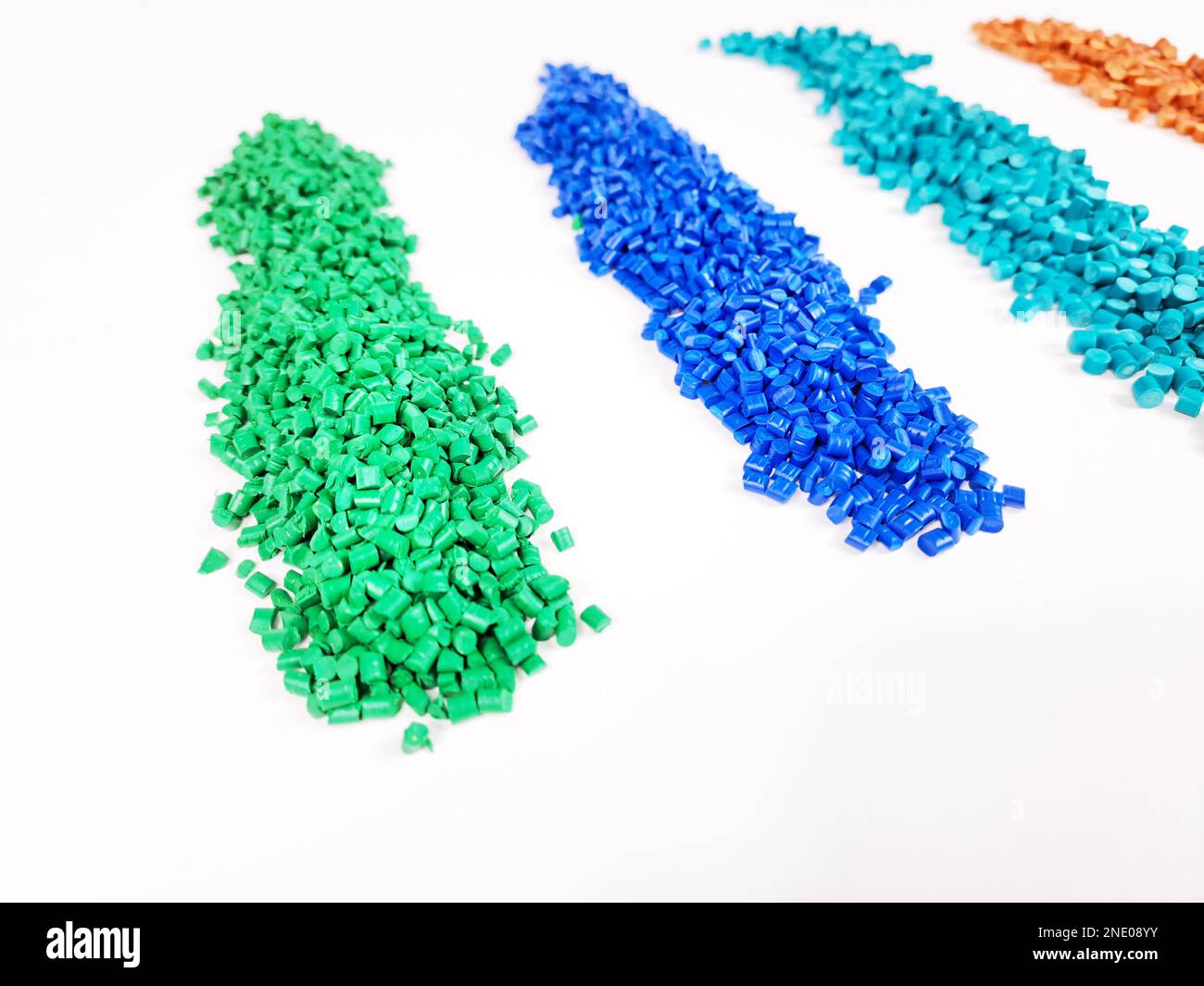 Plastic Polymer Granules Isolated Many Color, Front View with White ...