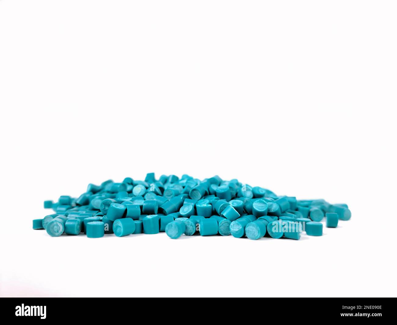 Plastic Polymer Granules Isolated Turquoise Color, Front View with ...