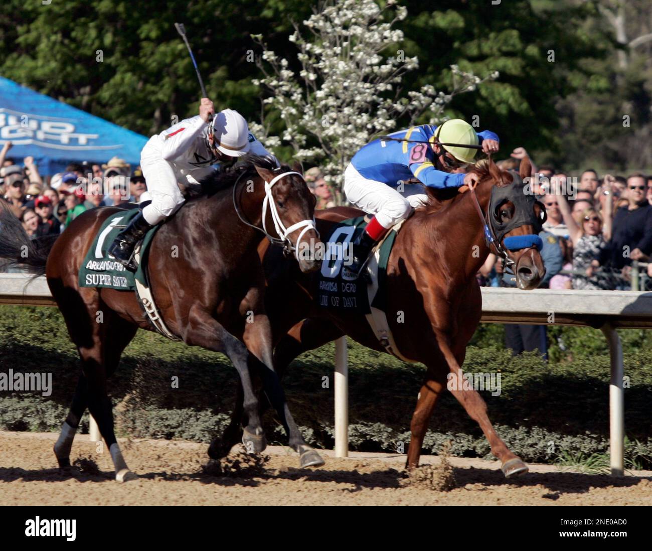Line of David, right, and jockey Jon Court (8) and Super Saver and ...