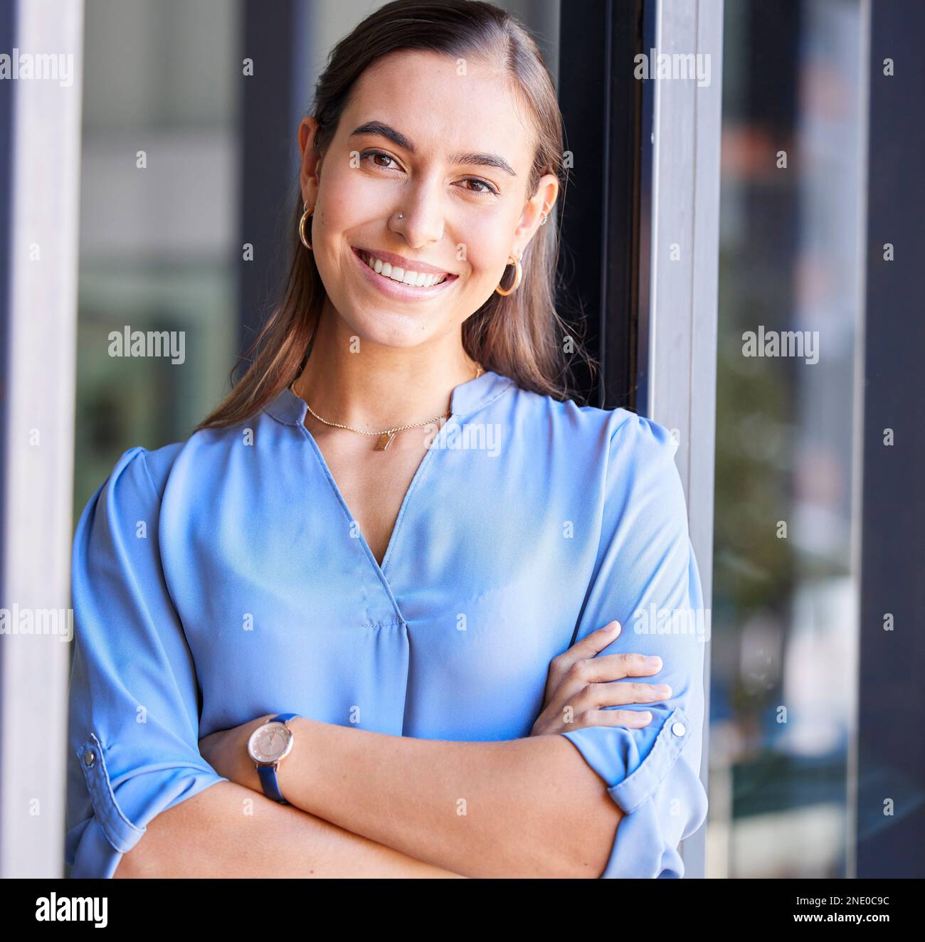 Smile, leadership and portrait of businesswoman, confident ...