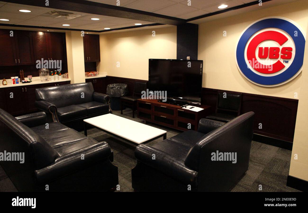 Pictured is the Chicago Cubs players lounge, which was previously the ...