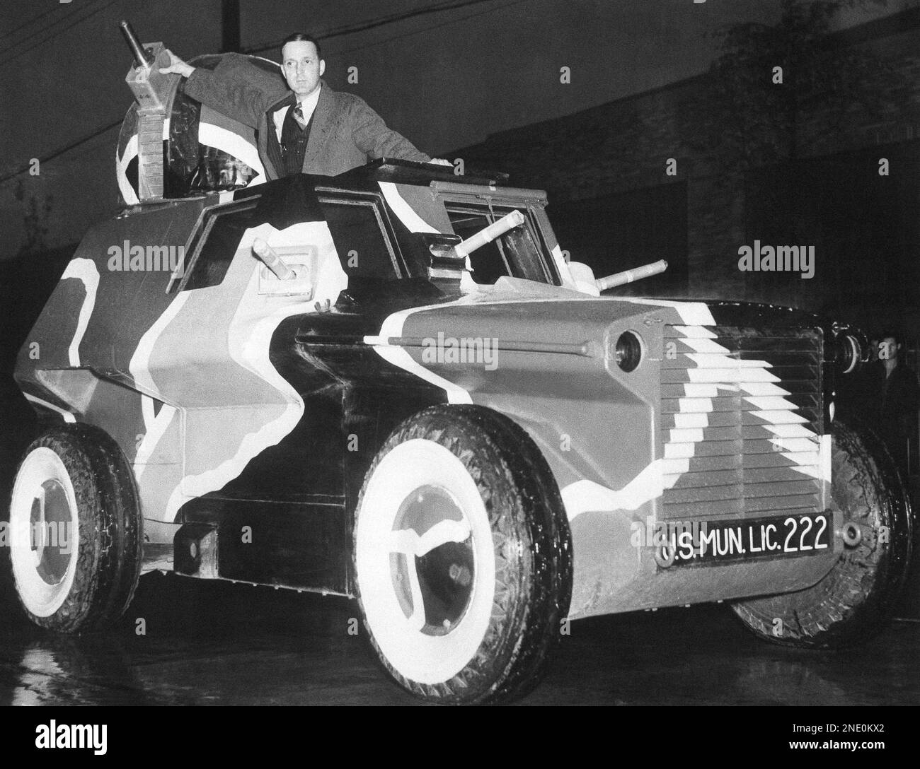 Preston Tucker, its inventor, sits in the turret of his new, 10,000 ...