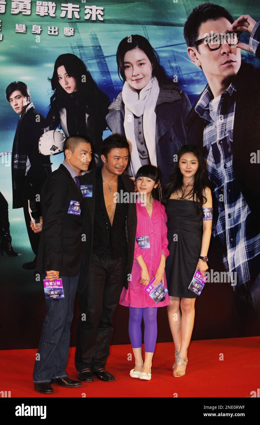 From left, Hong Kong actors Andy Lau, Fan Siu-wong, Chinese actress Xu ...