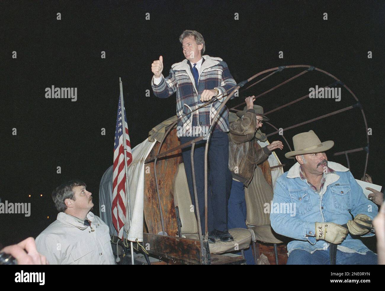 Republican gubernatorial candidate David Duke gives a thumbs up sign ...