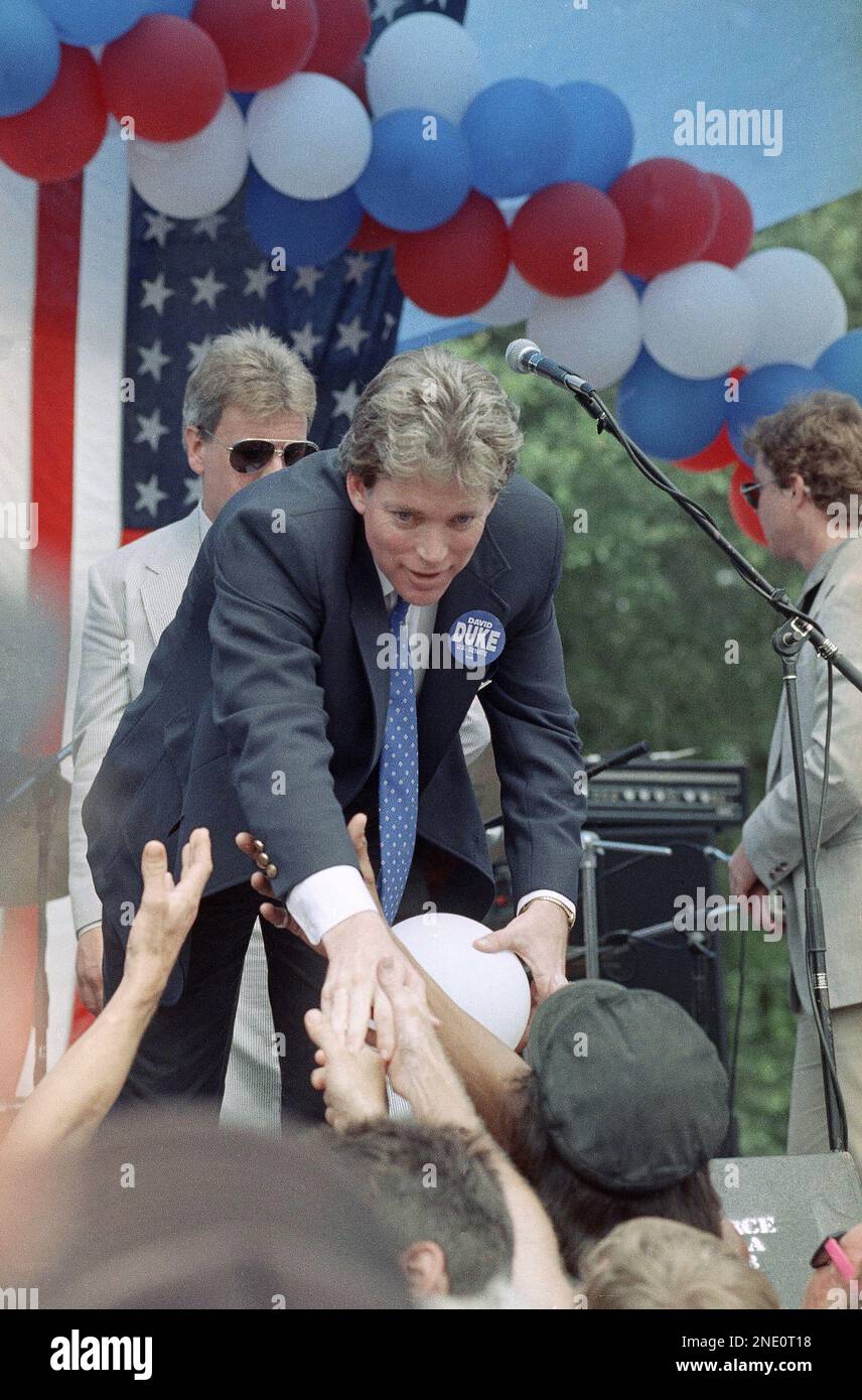 Louisiana State Representative David Duke campaigns for the U.S. Senate ...