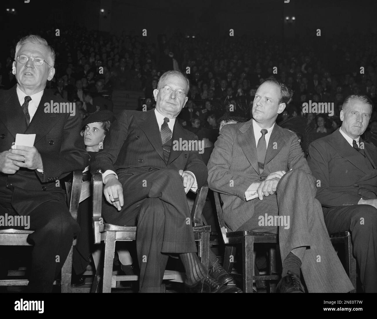 Charles A. Lindberg is shown with other principals at the America First ...