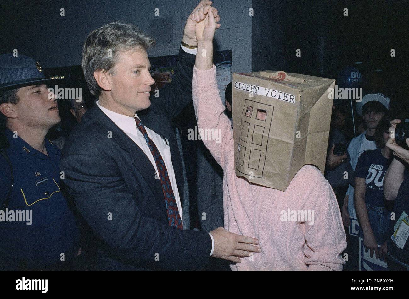 Louisiana Republican gubernatorial candidate David Duke meets with an ...