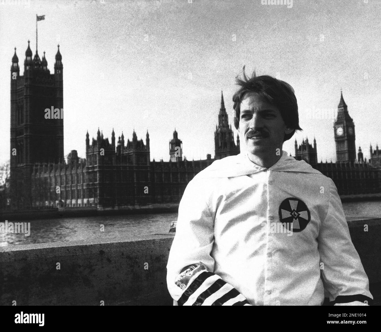 Ku Klux Klan leader David Duke, attired in his Klan robes, poses in ...