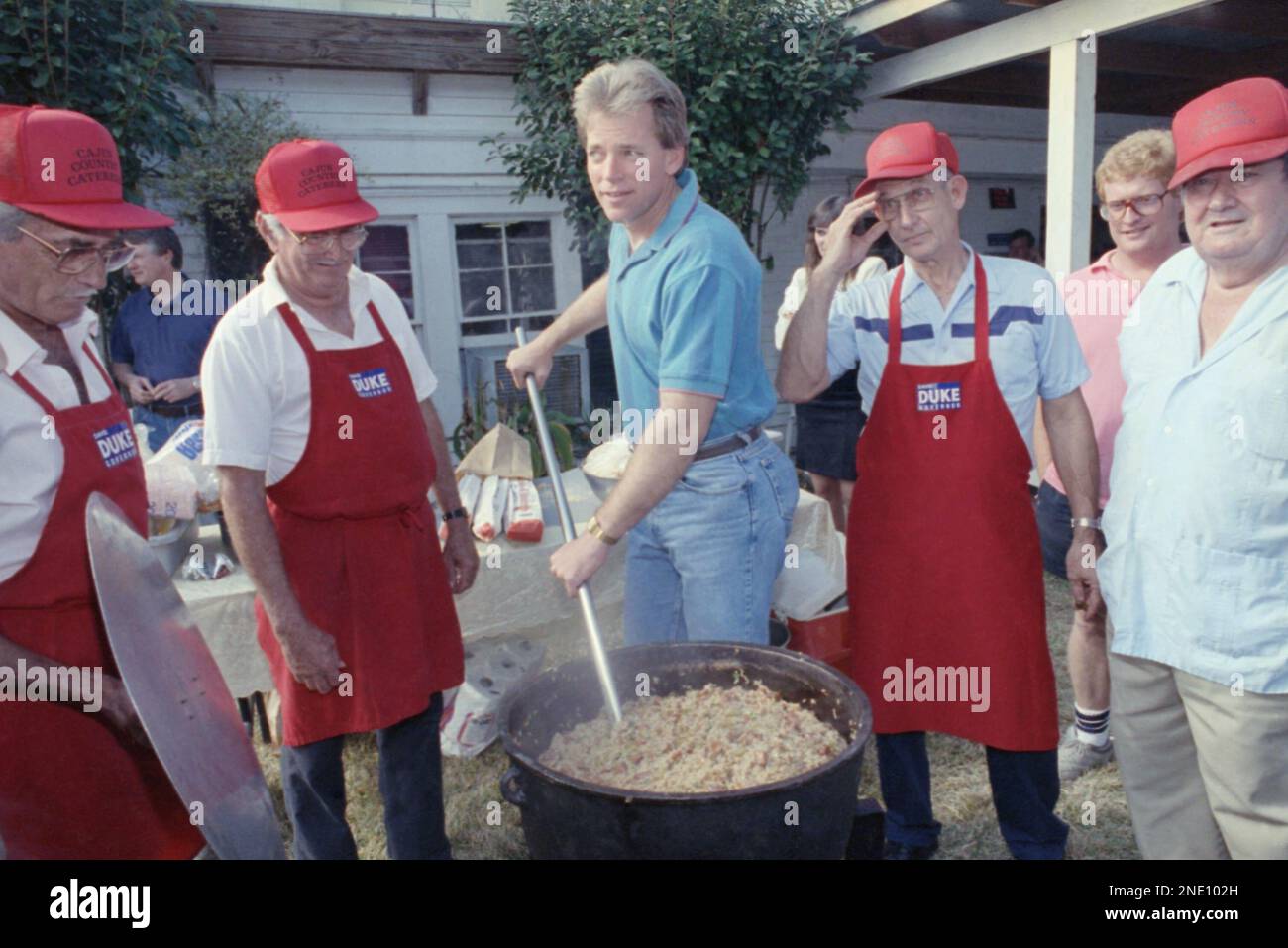Republican gubernatorial candidate David Duke stirs a large pot of ...