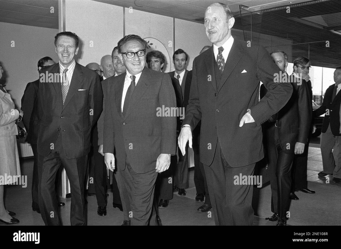 Secretary of State Henry Kissinger, center, is shown at NATO ...