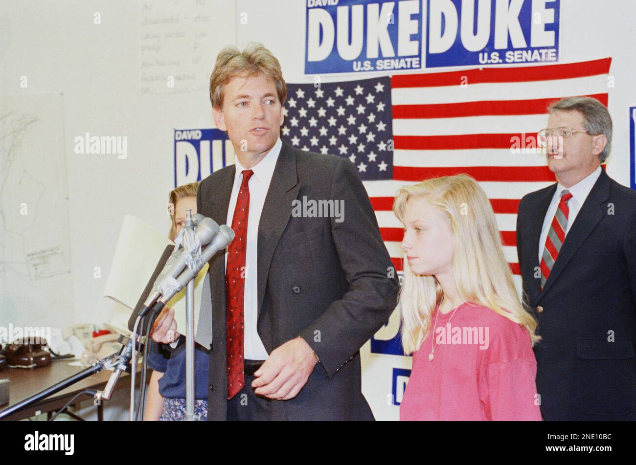 Louisiana State Rep. David Duke answers a question during a news ...