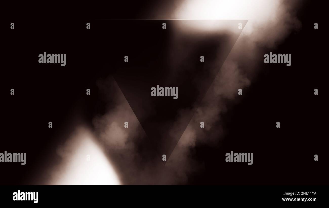 Abstract dark triangle illustration on smoky background with strong ...
