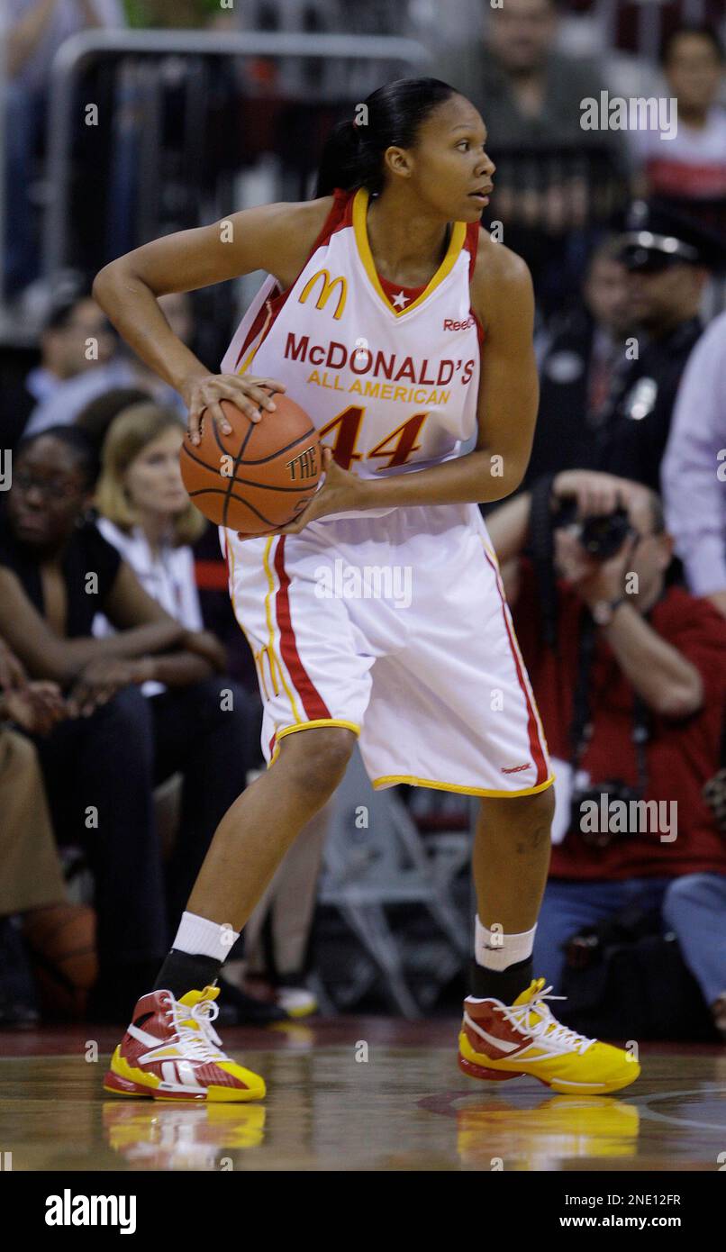 East's Alicia DeVaughn, of Blanche Ely High School in Florida, plays in ...