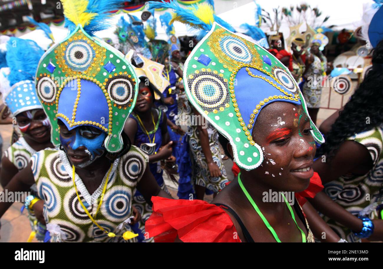 Participants dance during the first Lagos Carnival in Nigeria's ...