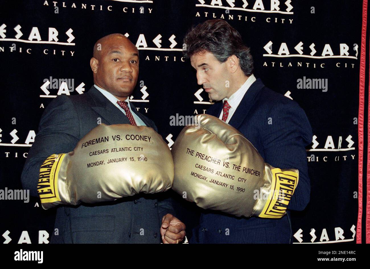 George Foreman, 40, left, and Gerry Cooney, 33, yet together in New ...