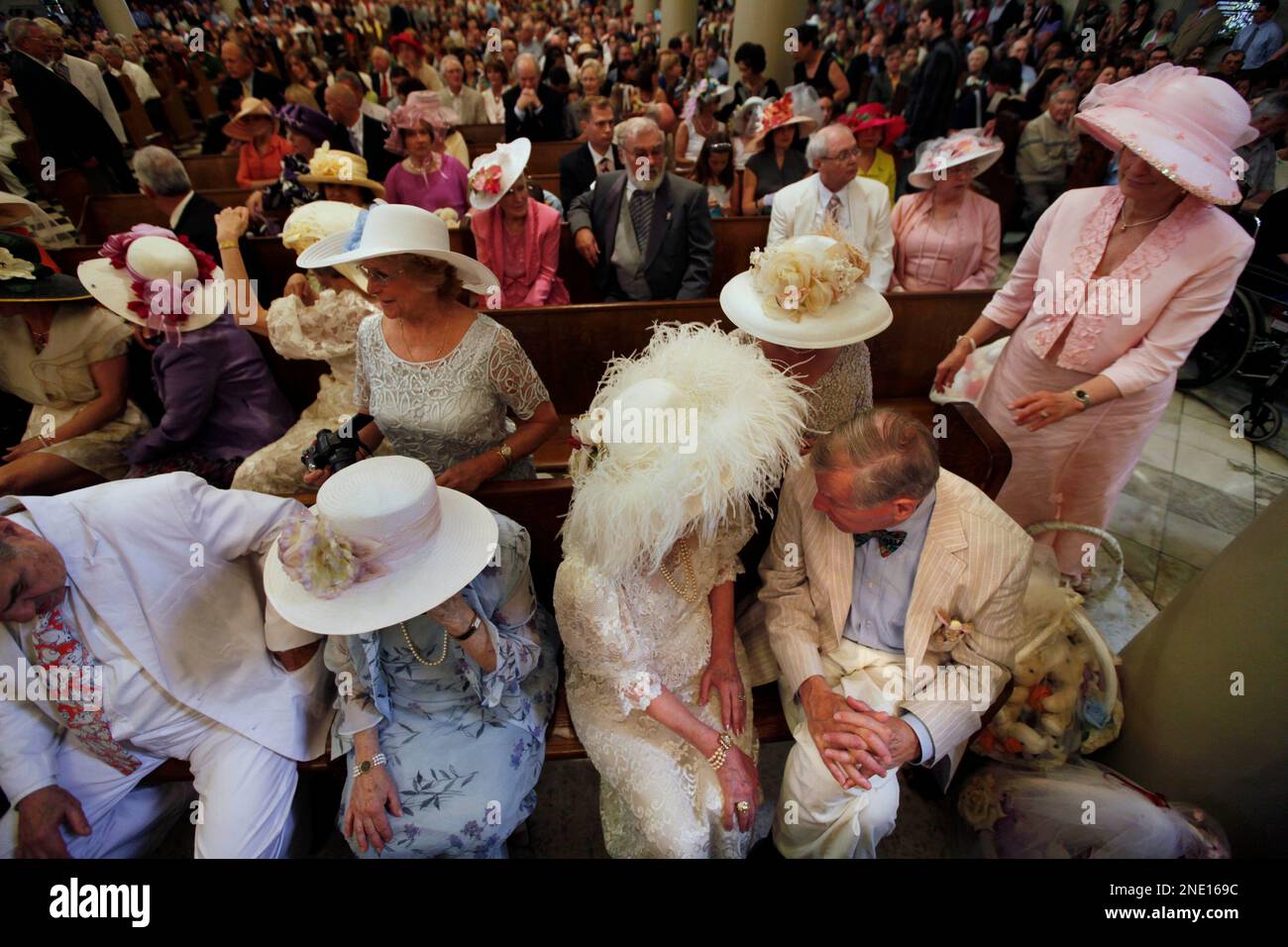 Participants in the Historic French Quarter Easter Parade take their ...