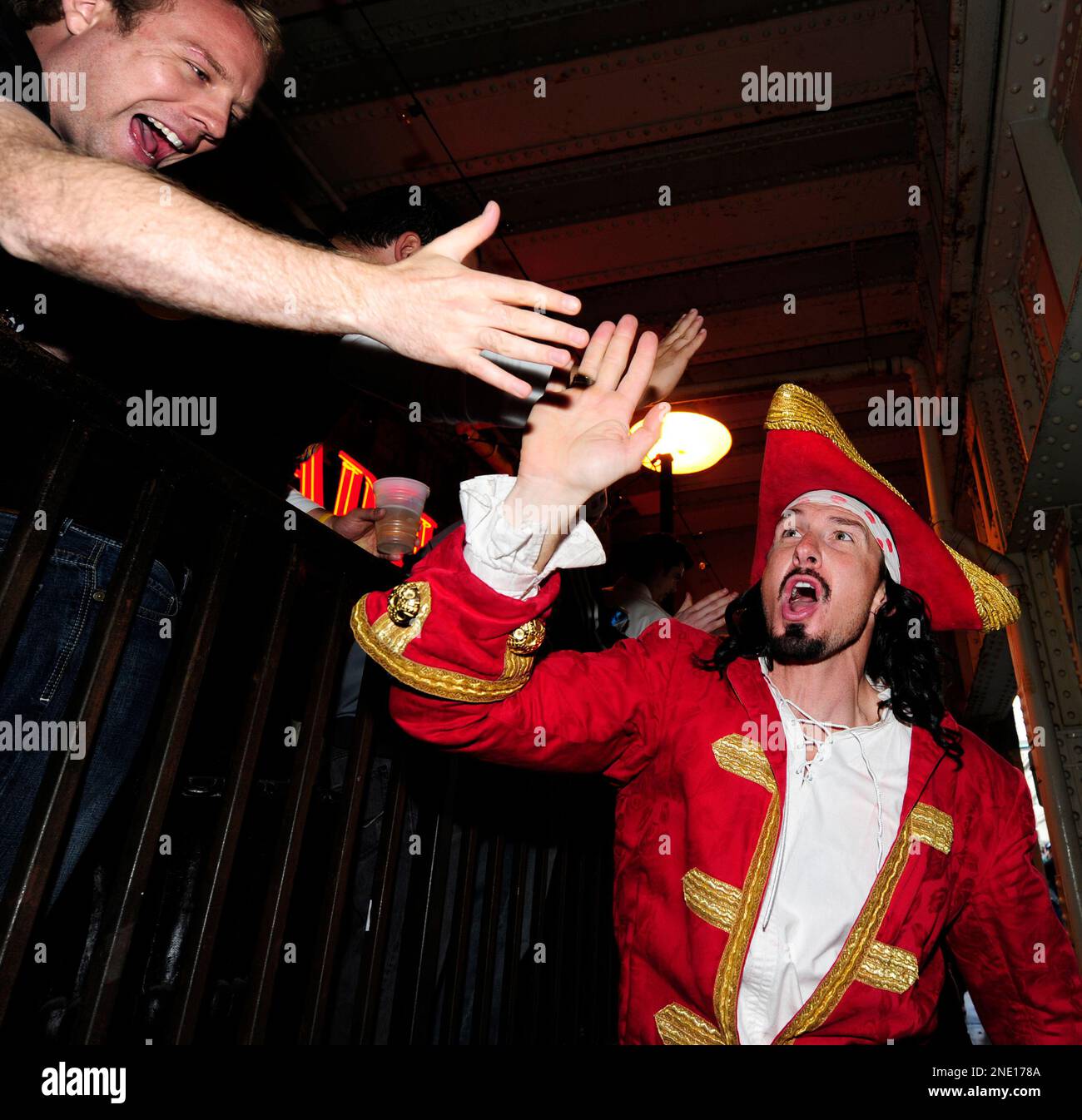 Captain Morgan and the Morganettes celebrate with basketball fans ...