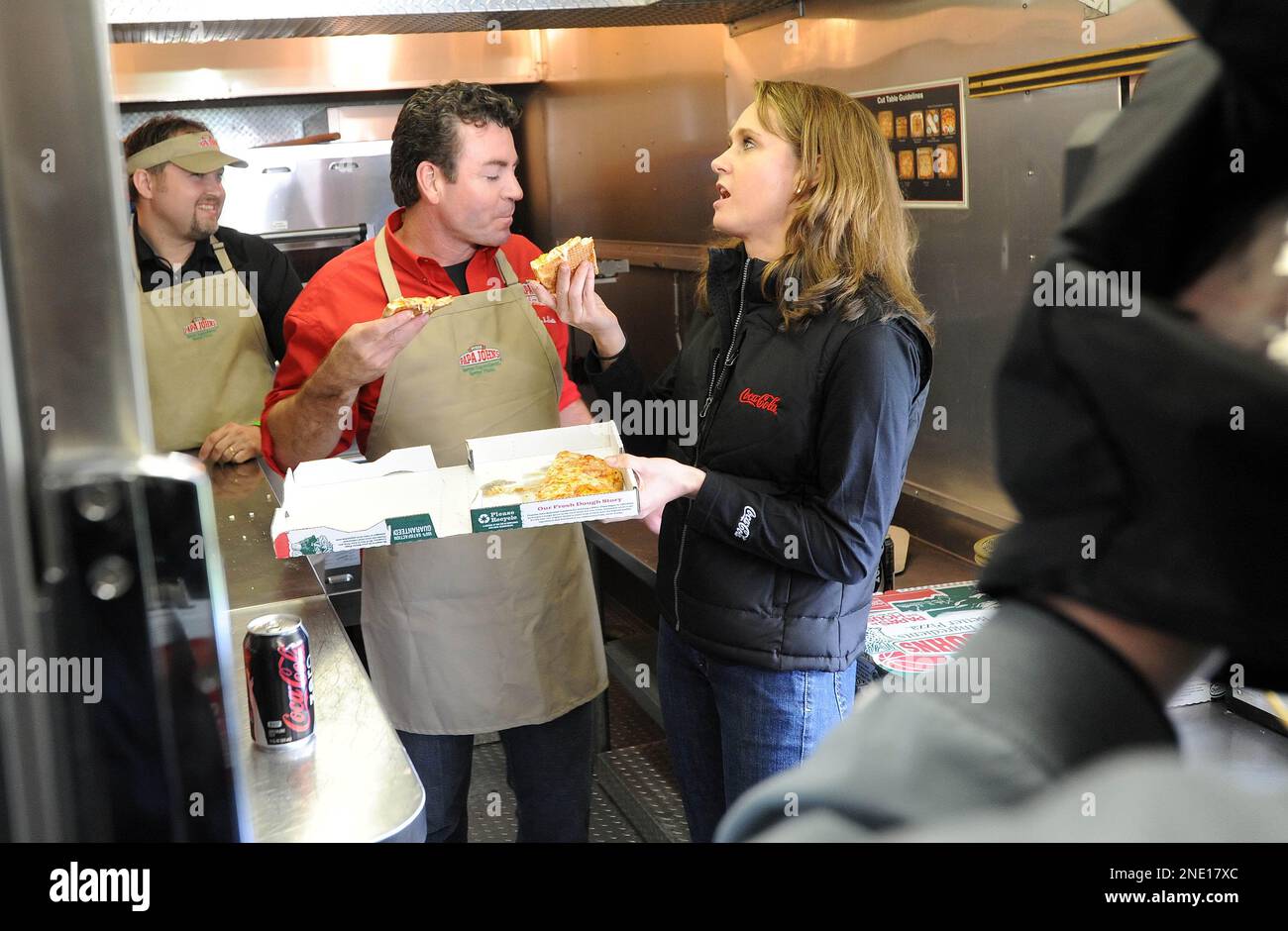 "Papa" John Schnatter, founder of Papa John's International, left, and ...