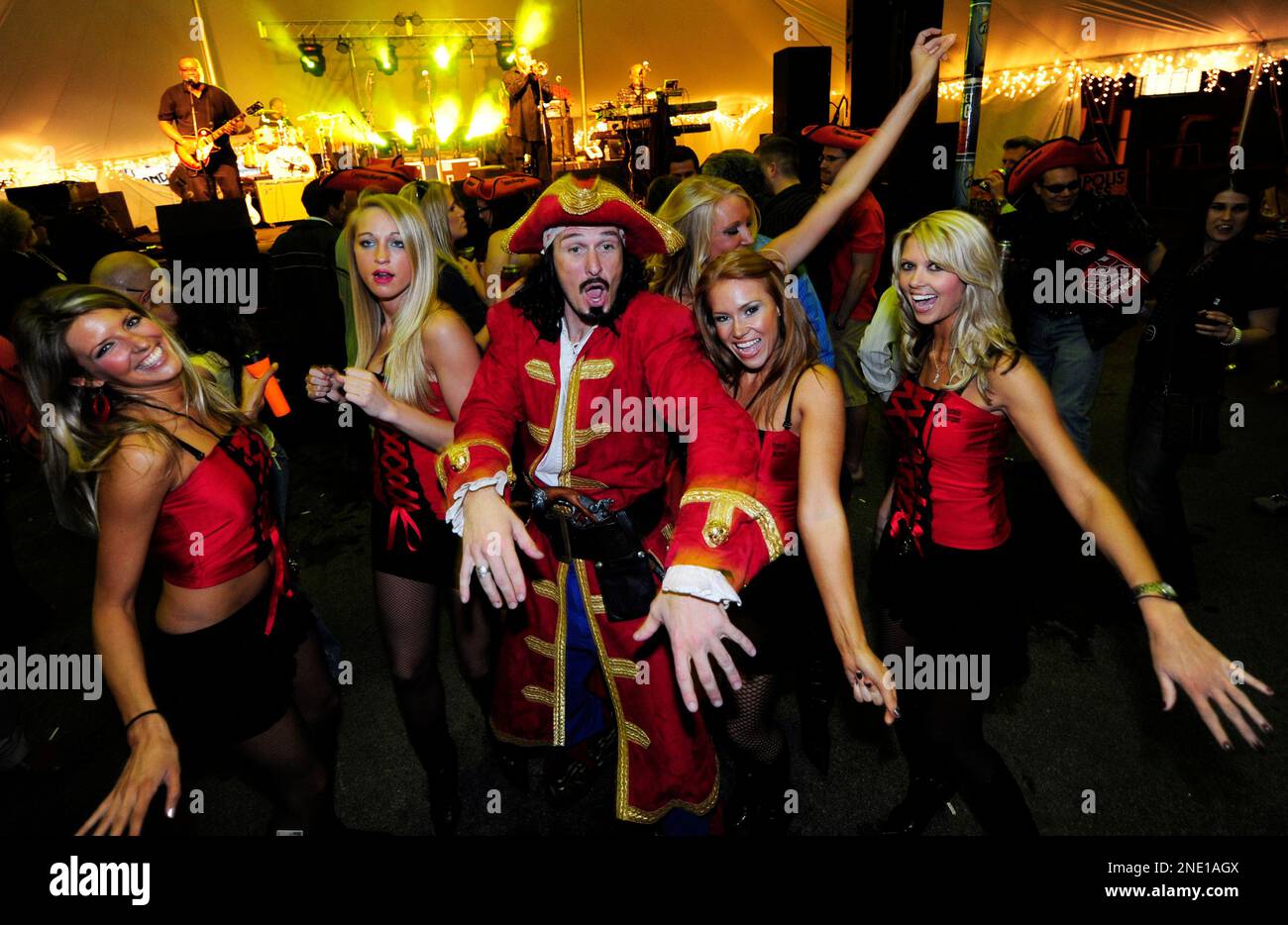 Captain Morgan and the Morganettes celebrate with basketball fans ...