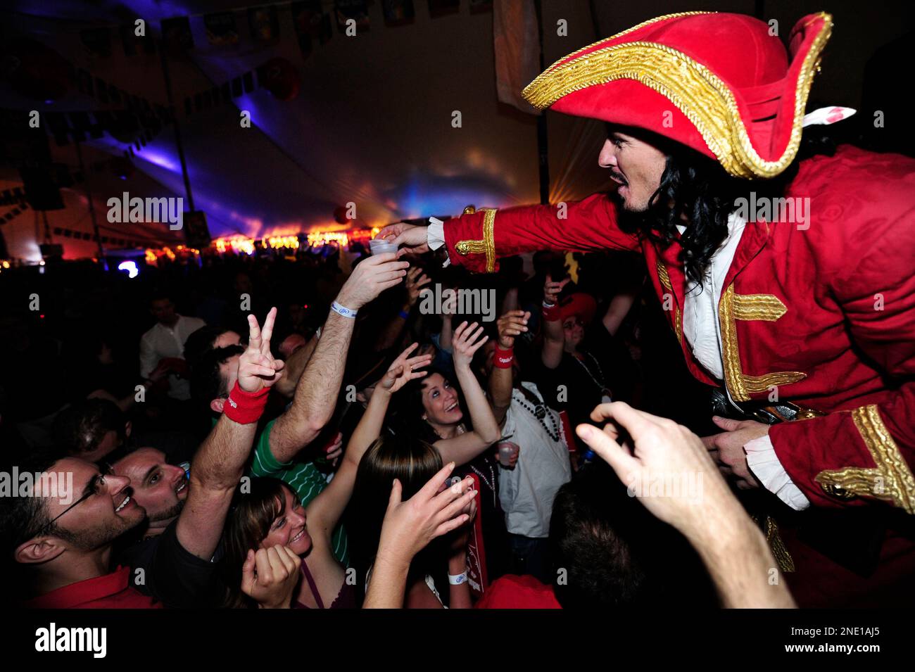 Captain Morgan and the Morganettes celebrate with basketball fans ...