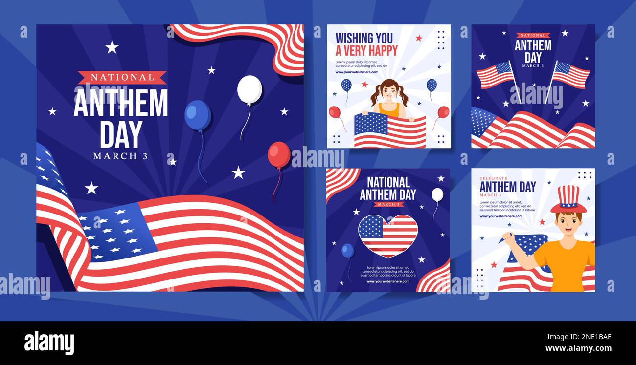 National Anthem Day Social Media Post with United States of America ...