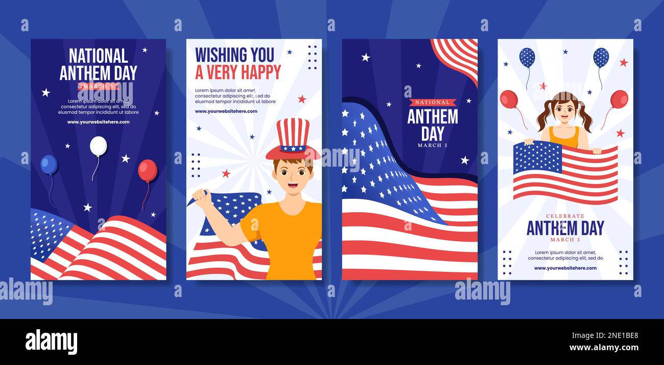 National Anthem Day Social Media Stories with United States of America ...