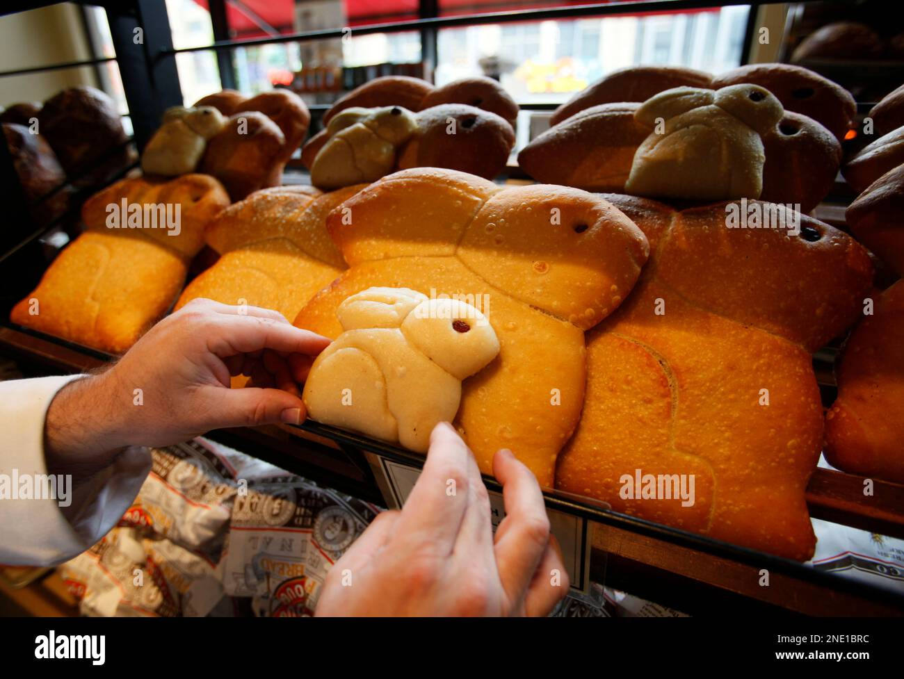 Master baker Fernando Padilla prepares a display of seasonal sculpted ...