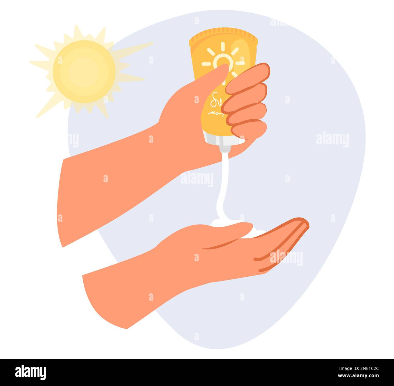 Hands squeeze sunscreen skin cream flat vector Stock Vector Image & Art ...