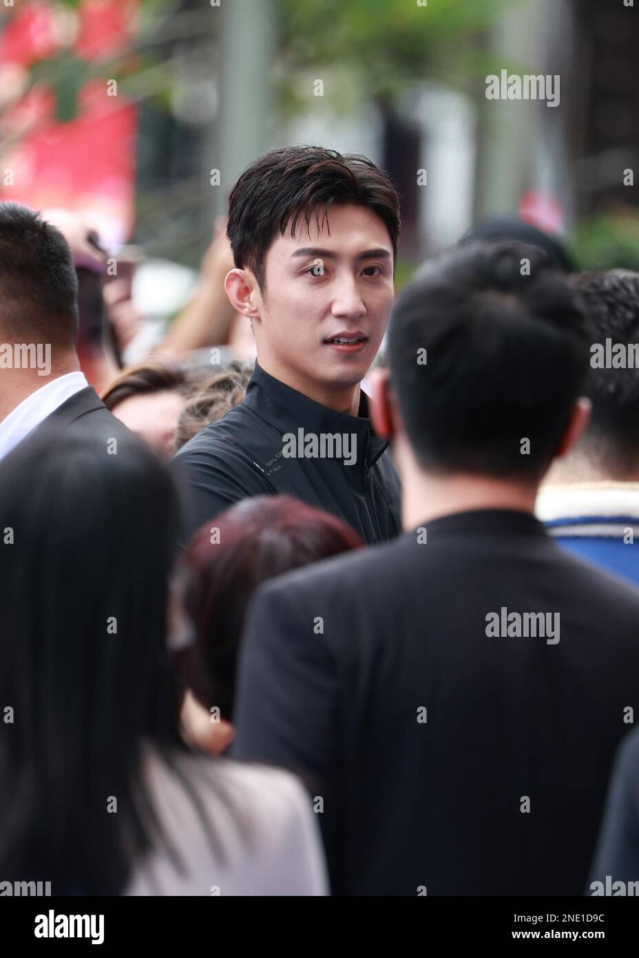Chinese actor and model Huang Jingyu attended a brand activity in Guangzhou City, south China's ...