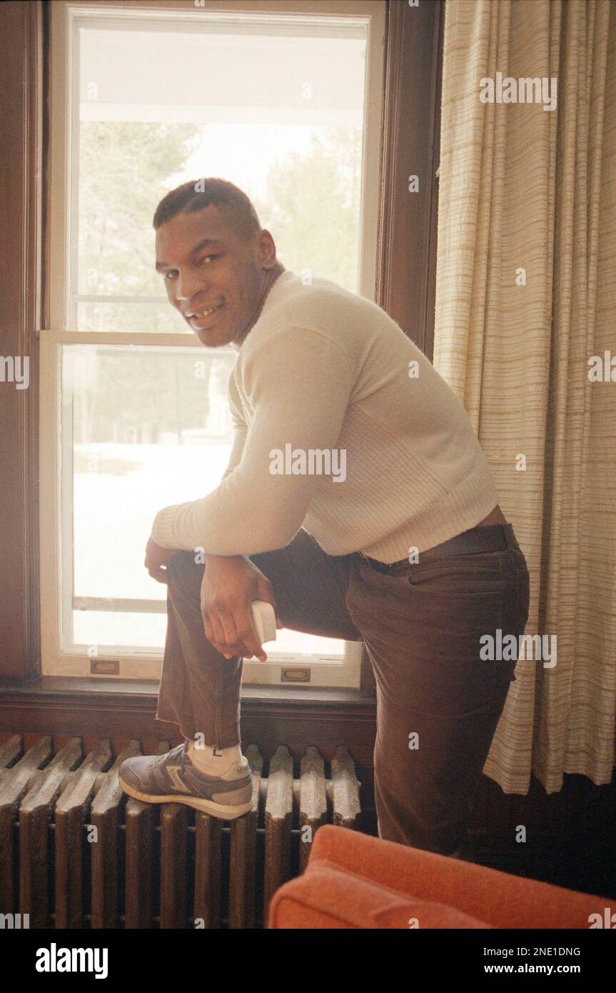 Heavyweight boxer Mike Tyson in February 1986. (AP Photo Stock Photo ...