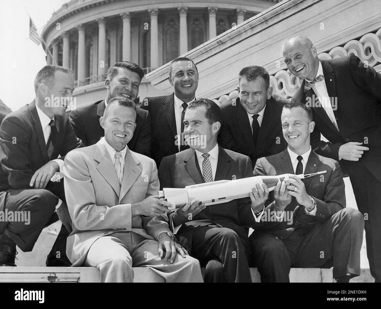 Vice President Richard Nixon poses on Capitol steps in Washington, May ...