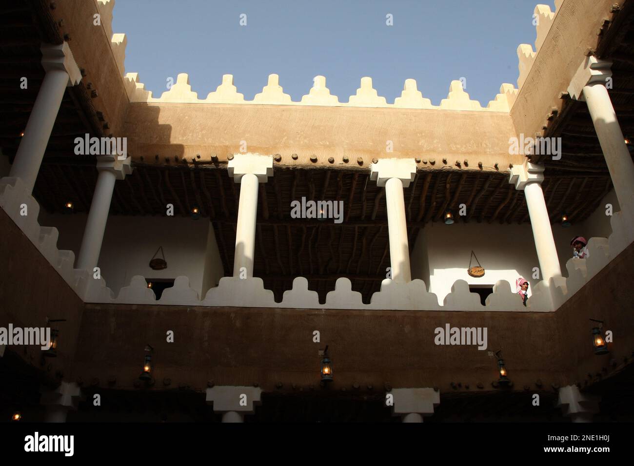 Saudi people visit an old Traditional Saudi house during the Janadriyah ...
