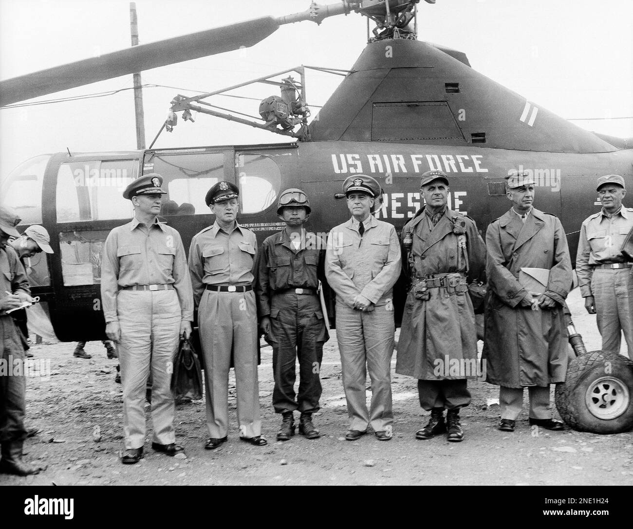 Gen. Matthew B. Ridgway, Supreme Commander (second from right), stands ...