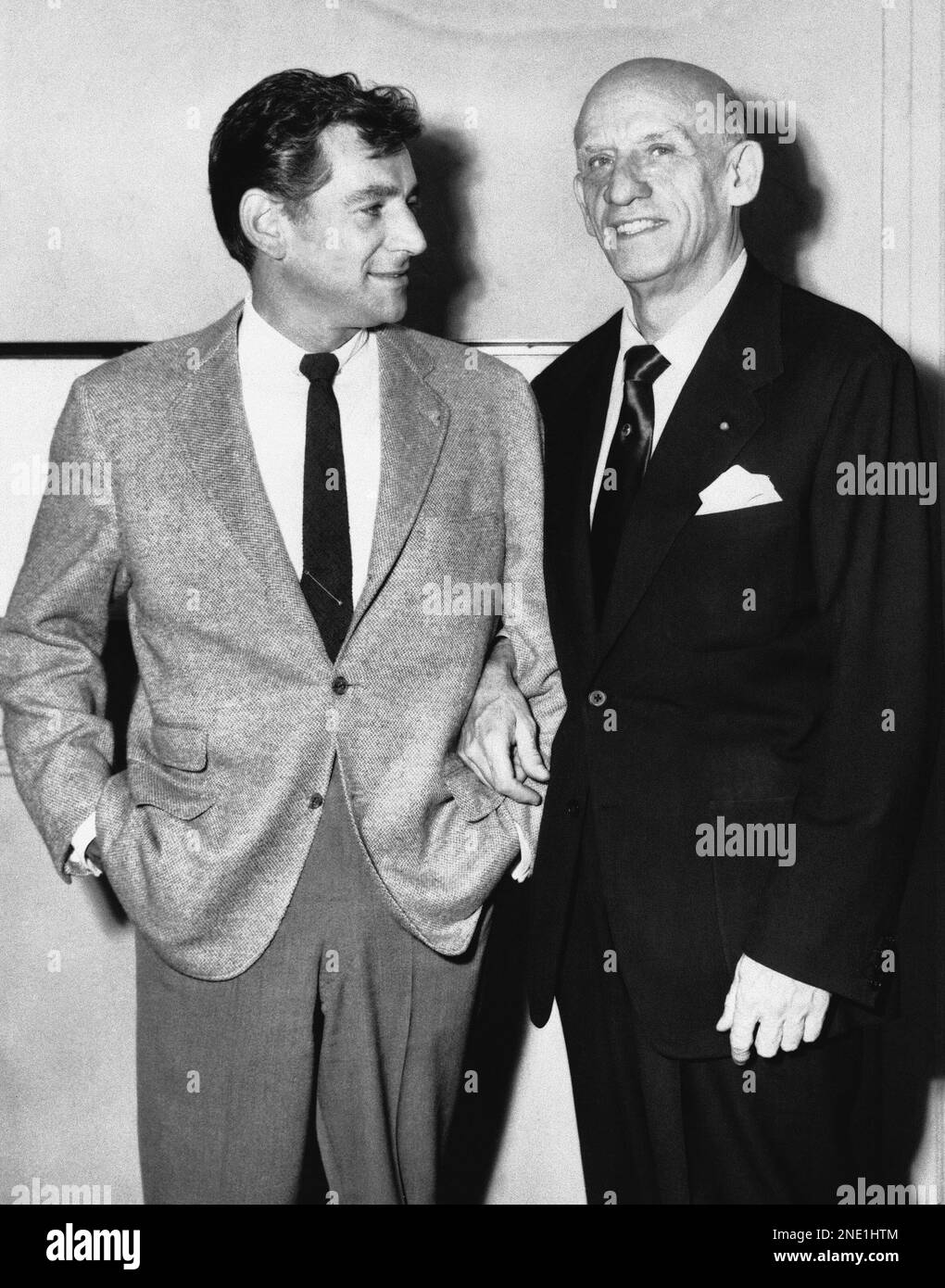 Leonard Bernstein, left, music director of New York Philharmonic with ...